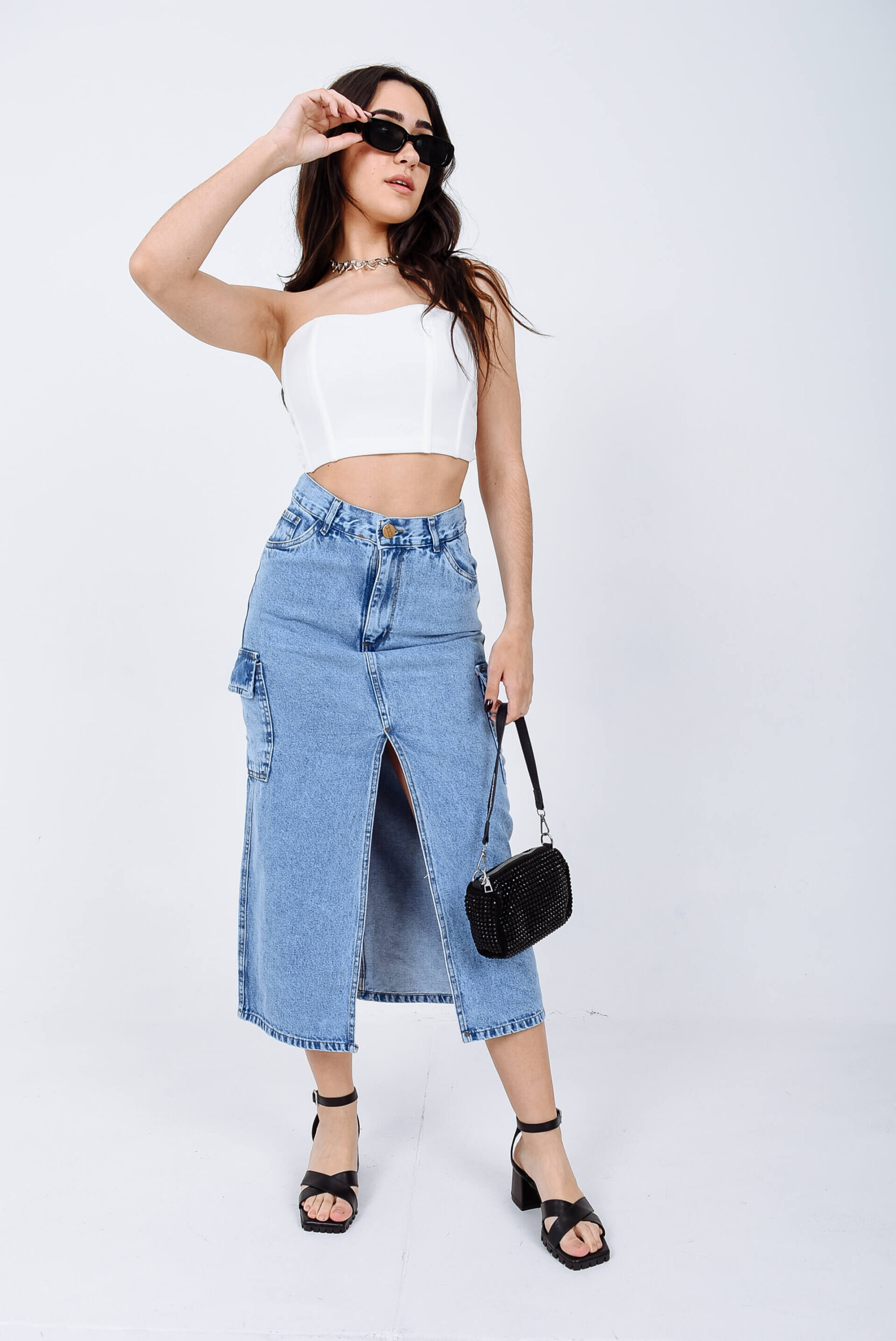 POLLERA MIDIK CARGO SNOW – H-REINA