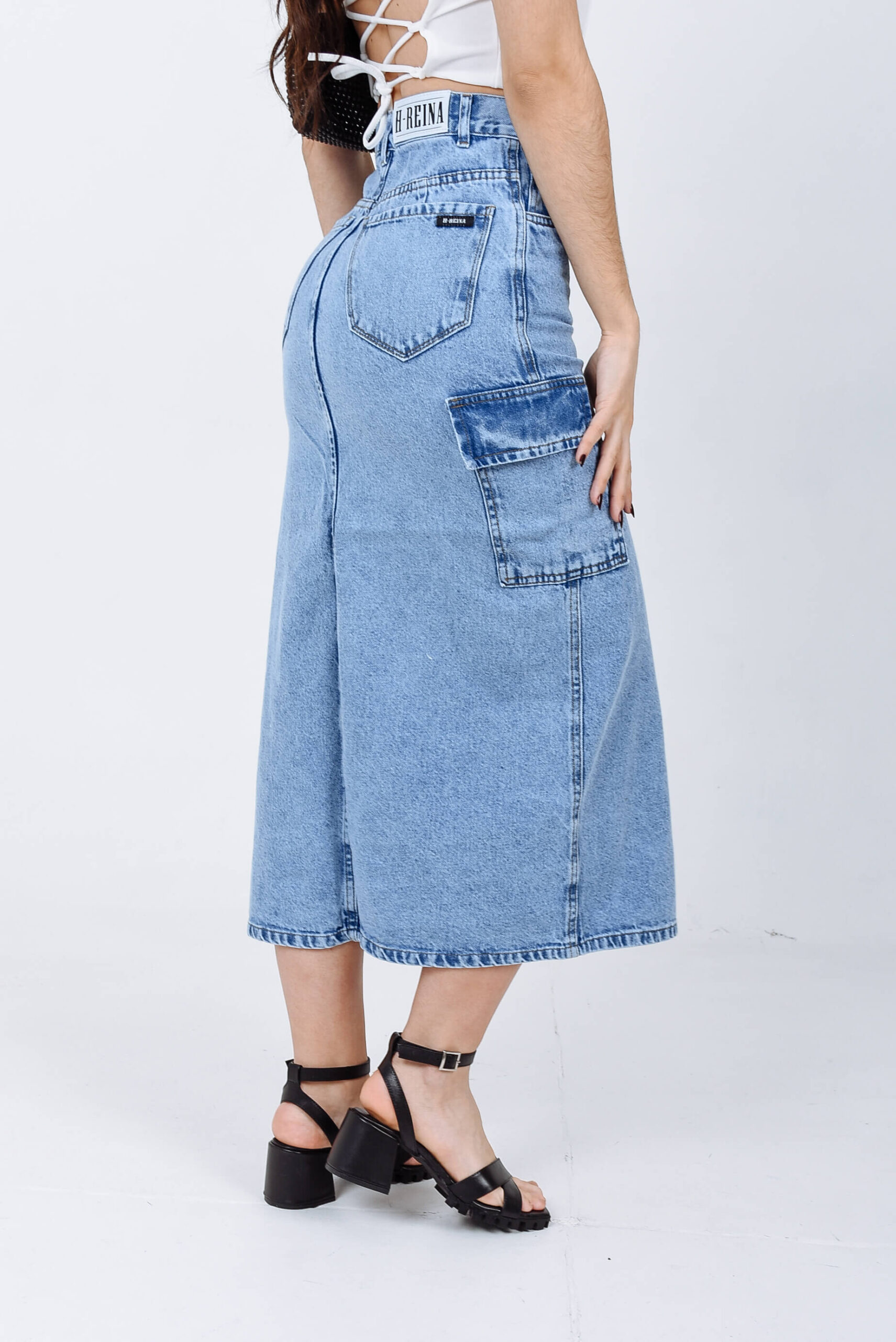 POLLERA MIDIK CARGO SNOW – H-REINA